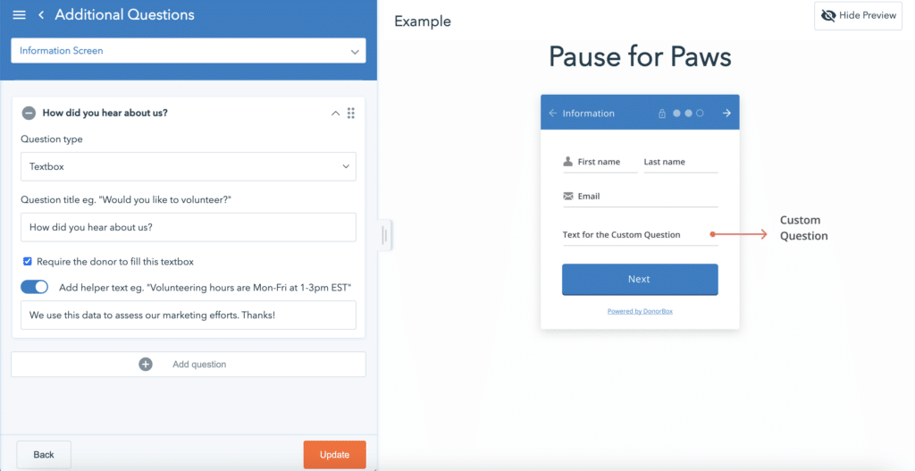 How To Add Additional Questions To Your Donation Form