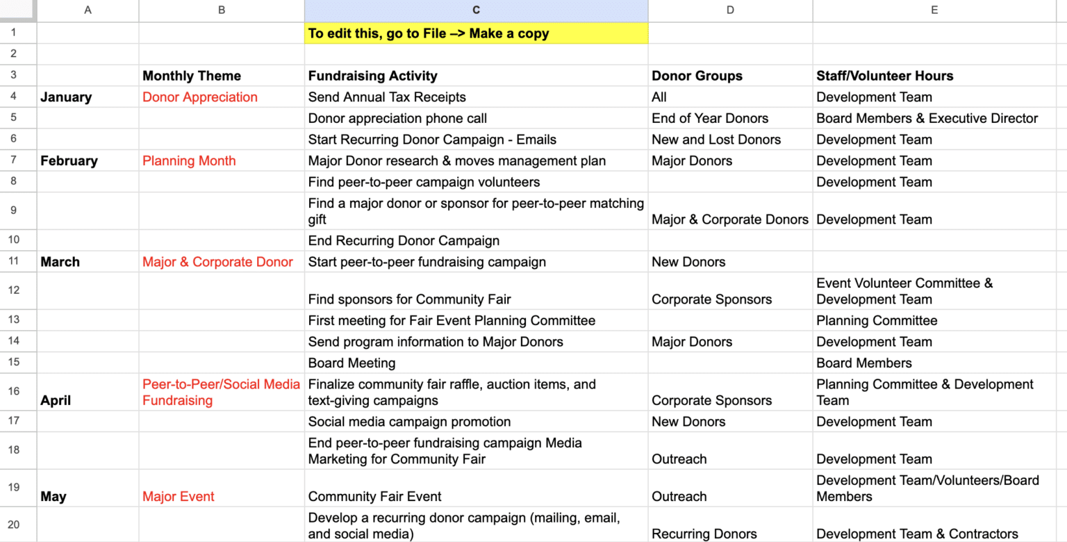 Fundraising Calendar: How to Create One [+ Free Sample]